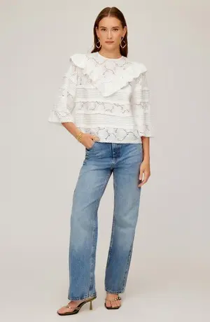 Fifteen Twenty Flora Eyelet Top
