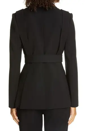 ADEAM Harness Detail Belted Crepe Jacket