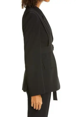 ADEAM Harness Detail Belted Crepe Jacket