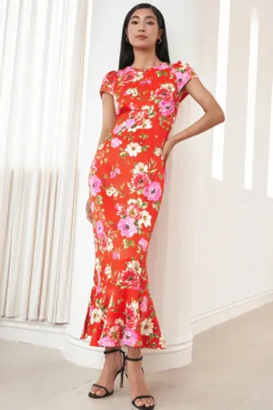 Yumi Kim Floral Midi Dress With Ruffle Hem