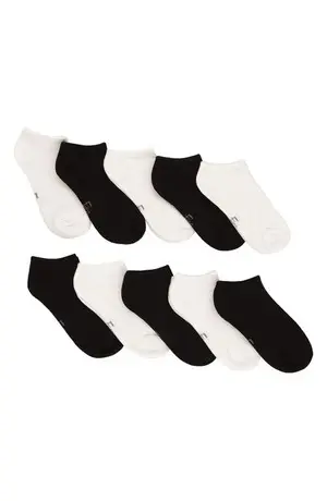 Felina Assorted 10-pack No Show Socks - Black/ White