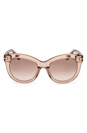 TOM FORD Odette Butterfly Sunglasses - Rose Champagne /t Logo