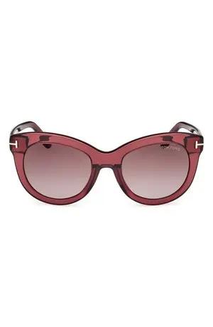 TOM FORD Odette Butterfly Sunglasses - Wine / T Logo / Burgundy