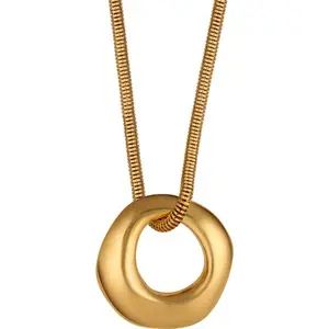 CHRISTINA CARUSO Organic Circle Pendant Necklace - 14k Gold