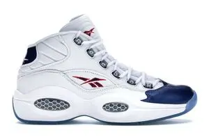 REEBOK Question Mid - White/pearlized Navy Blue/red