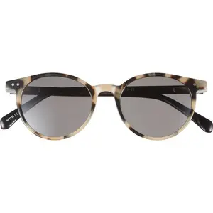Eyebobs Case Closed 48mm Round Sunglasses - Black White Tortoise