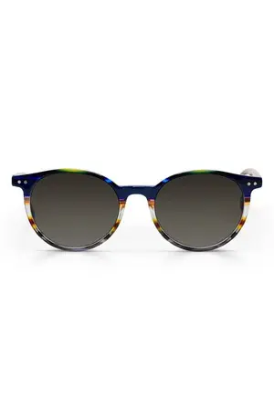 Eyebobs Case Closed 48mm Round Sunglasses - Blue Stripe