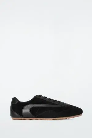 Cos Minimal Leather Sneakers - Black