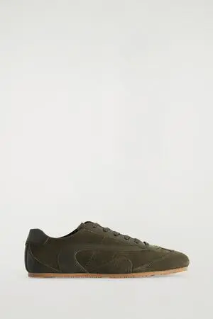Cos Minimal Suede And Leather Sneakers - Gray