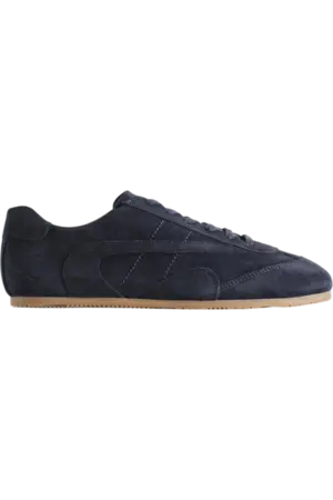 Cos Minimal Suede Sneakers With Leather Accents - Navy