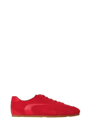 Cos Minimal Suede And Leather Sneakers Red