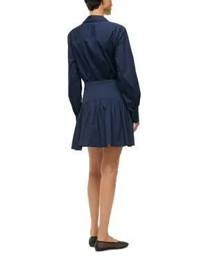 Staud Rocco Mini Shirt Dress - Navy