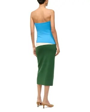 Staud La Serna Color Blocked Midi Dress