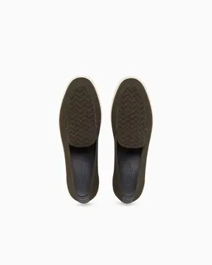 Giorgio Armani Chevron Jacquard Slip-ons - Brown