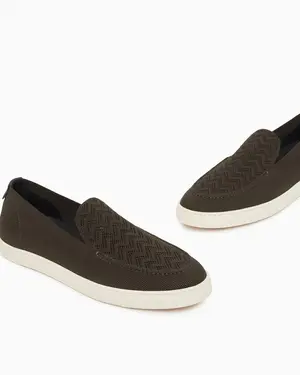 Giorgio Armani Chevron Jacquard Slip-ons - Brown