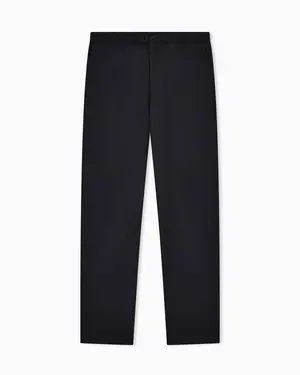 Giorgio Armani Wool Crêpe Trousers - Navy_blue