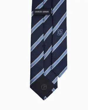 Giorgio Armani Jacquard Silk Neck Tie - Black