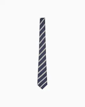 Giorgio Armani Jacquard Silk Neck Tie Blue