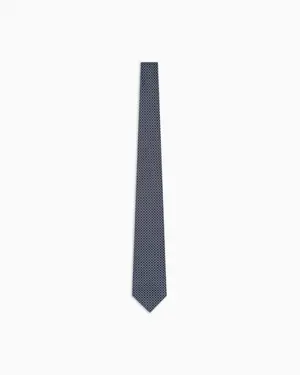Giorgio Armani Jacquard Silk Neck Tie Blue