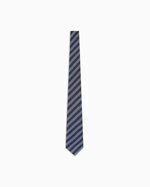 Giorgio Armani Jacquard Silk Neck Tie - Blue