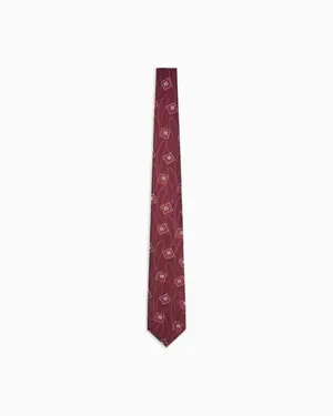 Giorgio Armani Jacquard Silk Neck Tie Red