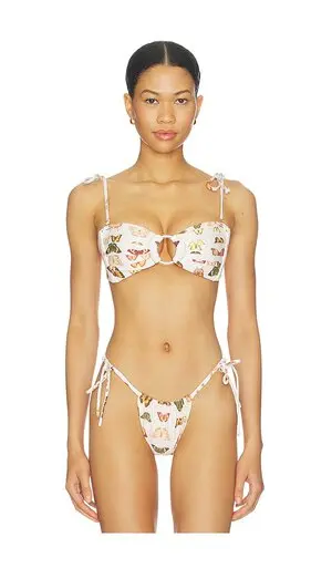 MONTCE Bandeau Bikini Top With Acrylic O-Ring Detail Monarch