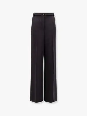Elisabetta Franchi Tuxedo Trousers With Belt And Enamelled Detail