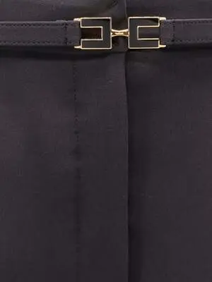 Elisabetta Franchi Tuxedo Trousers With Belt And Enamelled Detail