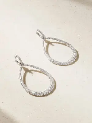 irene neuwirth - Irene Neuwirth Swing 18-karat White Gold Diamond Hoop Earrings