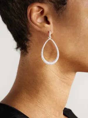 irene neuwirth - Irene Neuwirth Swing 18-karat White Gold Diamond Hoop Earrings