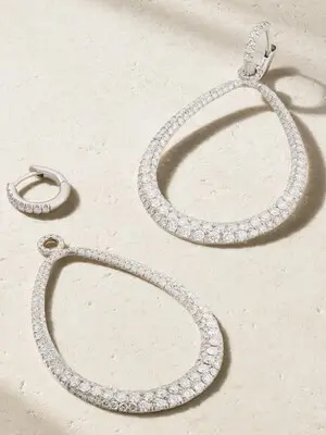 irene neuwirth - Irene Neuwirth Swing 18-karat White Gold Diamond Hoop Earrings