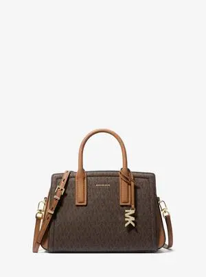 Michael Kors Laila Signature Logo Satchel - Brown