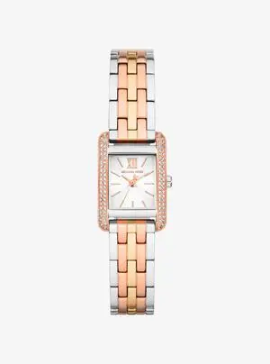 Michael Kors Mini Monroe Pavé Tri-tone Watch - Silver