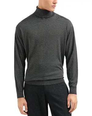 Emporio Armani Pinstriped Turtleneck Sweater