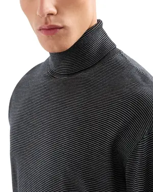 Emporio Armani Pinstriped Turtleneck Sweater