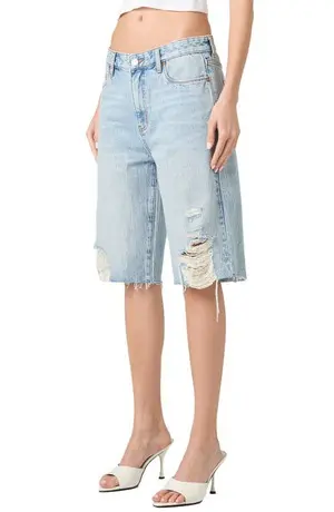 Blanknyc The Leonard Distressed Denim Bermuda Shorts