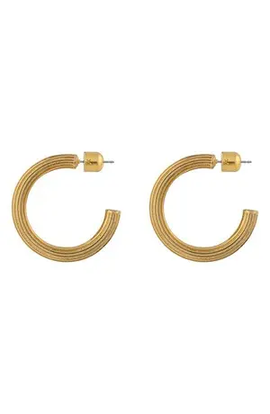 CHRISTINA CARUSO Rib Hoop Earrings - 14k Gold