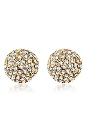 CHRISTINA CARUSO Pavé Round Stud Earrings
