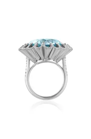 MINDI MOND Aquamarine & Diamond Statement Ring