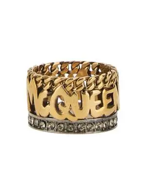 Alexander McQueen Graffiti Ring - Gold
