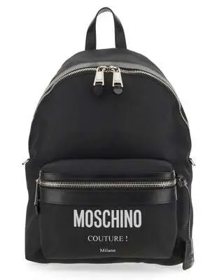 Moschino Large Backpack With Logo - Black