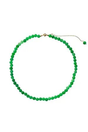 SEREE Lime Jade Beaded Necklace - Green
