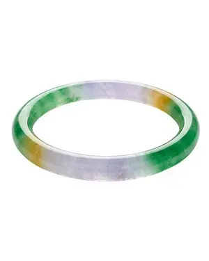 SEREE Lavender Field Jade Stone Bangle Multicolor
