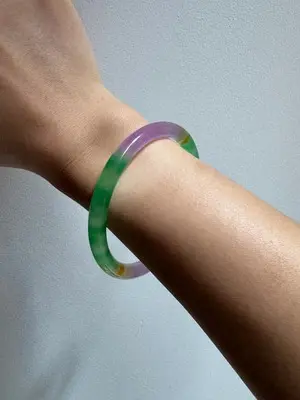 SEREE Lavender Field Jade Stone Bangle - Multicolor