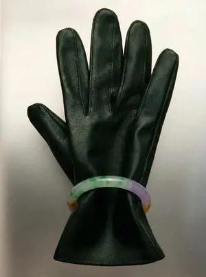 SEREE Lavender Field Jade Stone Bangle - Multicolor