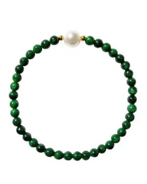 SEREE Clara Beaded Bracelet - Green