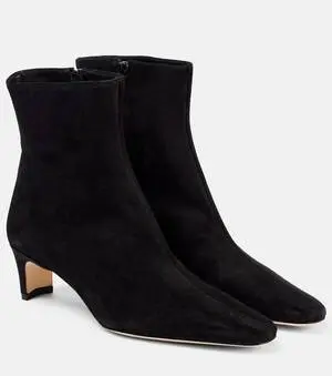Staud Wally 55 Suede Ankle Boots - Black