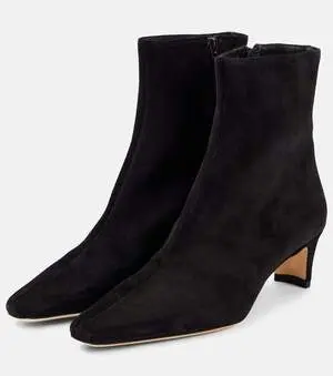 Staud Wally 55 Suede Ankle Boots - Black