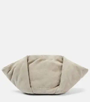 Brunello Cucinelli Fold-over Suede Clutch - Green