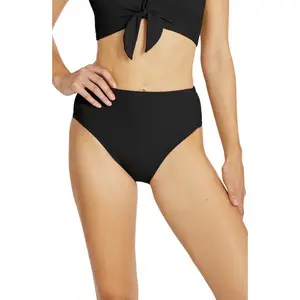 Robin Piccone Amy High Waist Bikini Bottom - Licorice